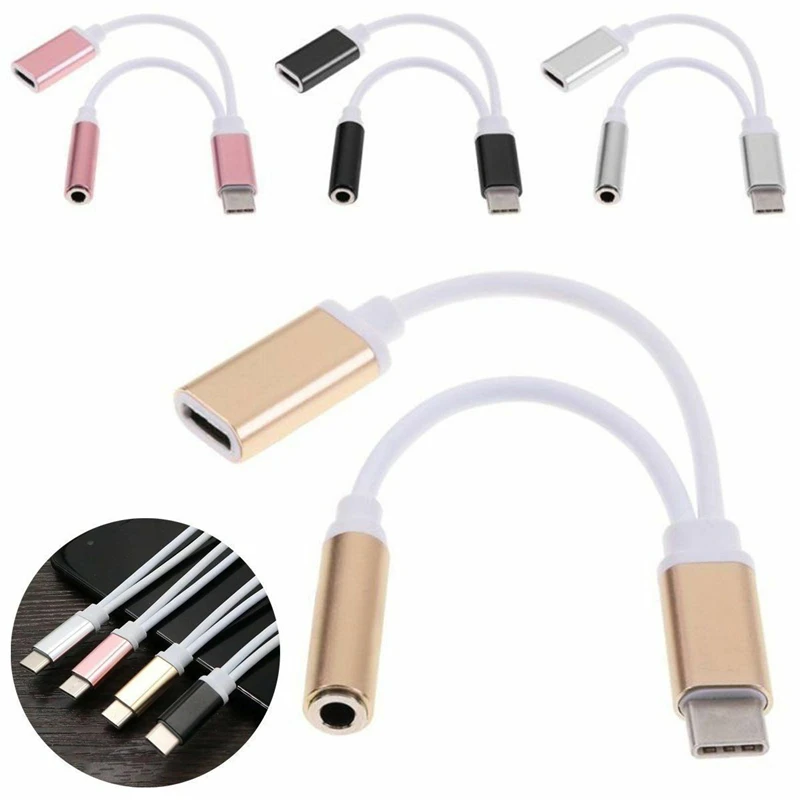 Type C 3.5mm Audio Adapter,Usb C To 3.5mm Headphone Jack Adapter Nylon ...