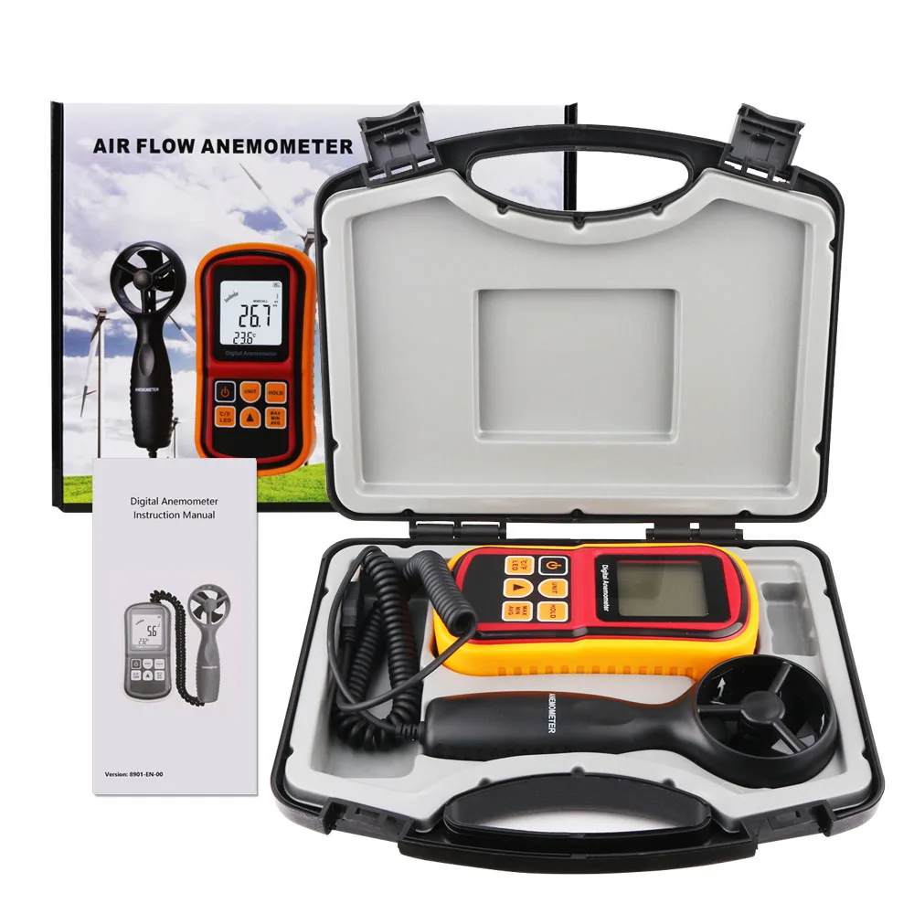 RZ Anemometer Wind Speed Gauge Temperature Measure Digital thermometer ...