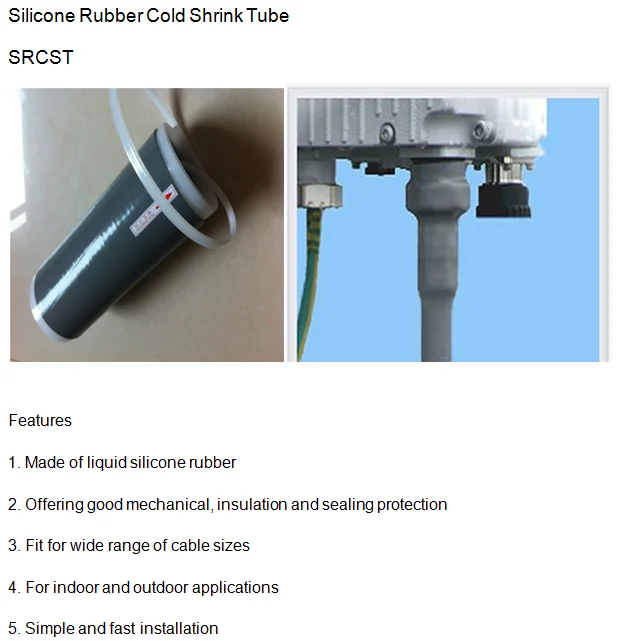 300mm Long Silicone Cold Shrink Sleeve with Built-in Ribs