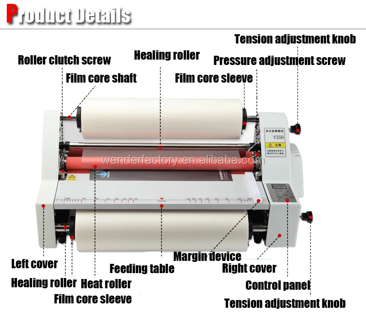 Desktop Double Sides Film Hot And Cold Laminating Machine Wd V350