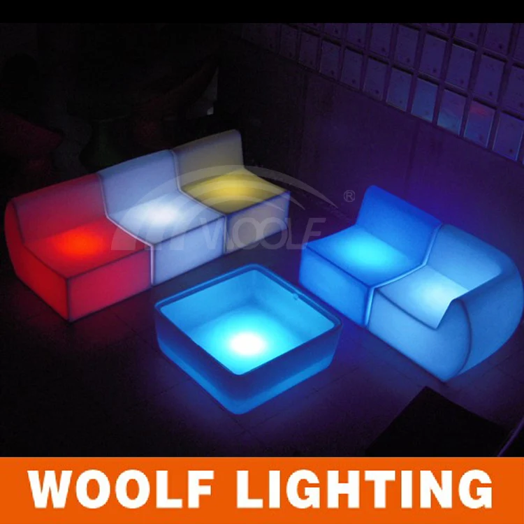 Modern Design Lighted Up Led Plastic Sofa Set Indoor - Buy Led Plastic ...