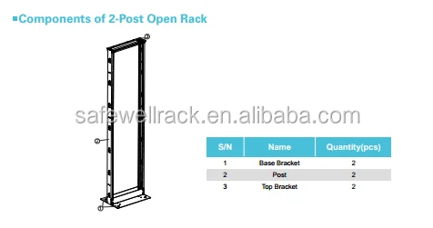 Safewell 45u 2-post Open Frame Rack,Network Equipment Rack - Buy 2 Post ...