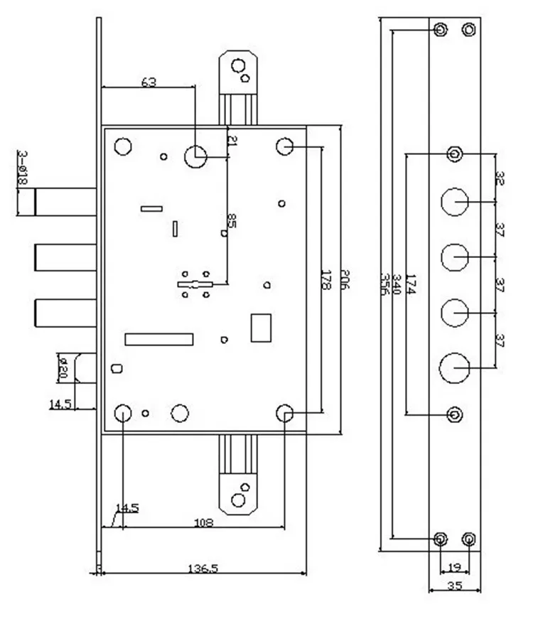 High Standard Lock Body For Exterior Armored Home Security Door Lock ...