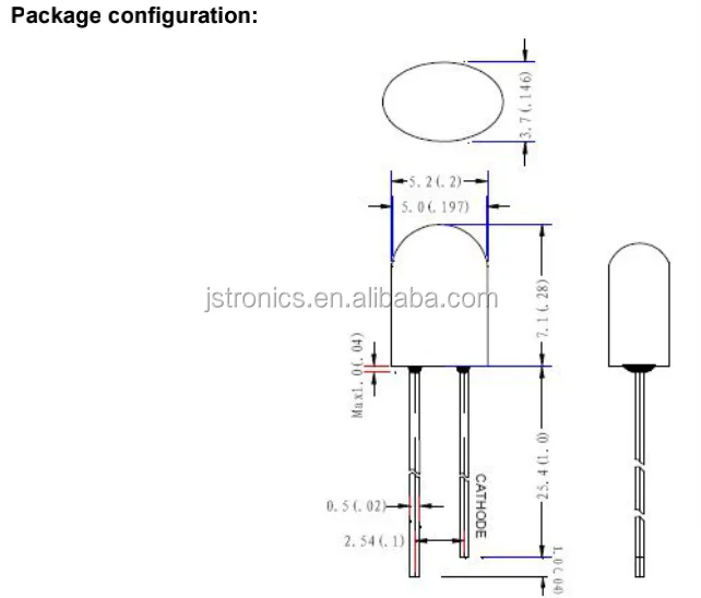 Through Hole 546 Type 5mm Oval Dip Led Diode For Display - Buy 5mm Oval ...
