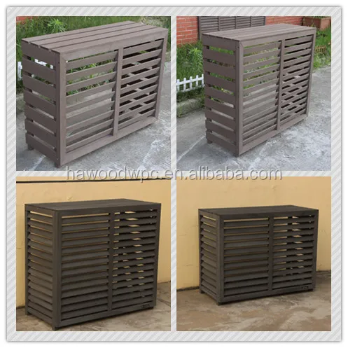 Charcoal Grey Slat PVC Outdoor Air Conditioner Covers