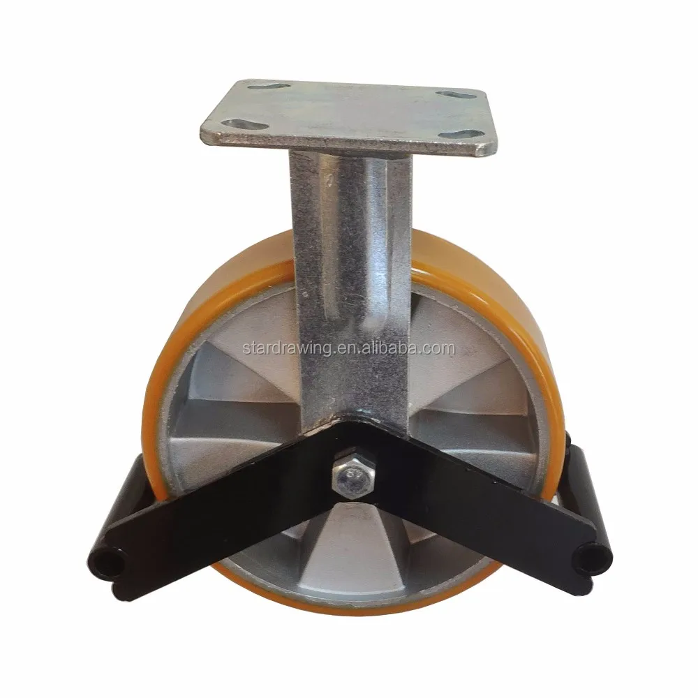 SS Kingpinless Caster Wheel Aluminum PU Caster With Toe Safe Guard ...