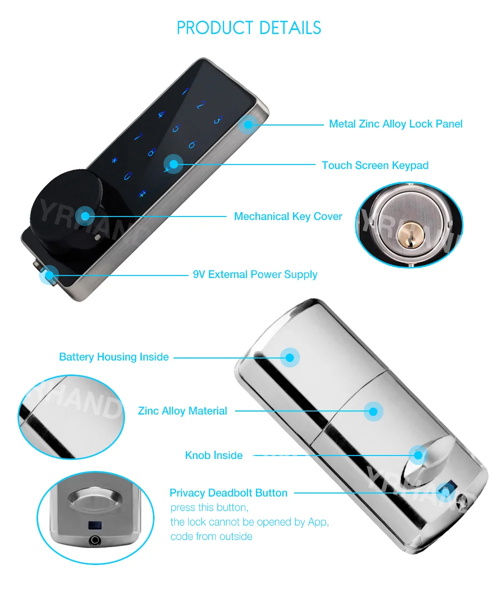 Keyless Smart Code Digital Mini Bluetooth Deabolt Door Lock Digital ...