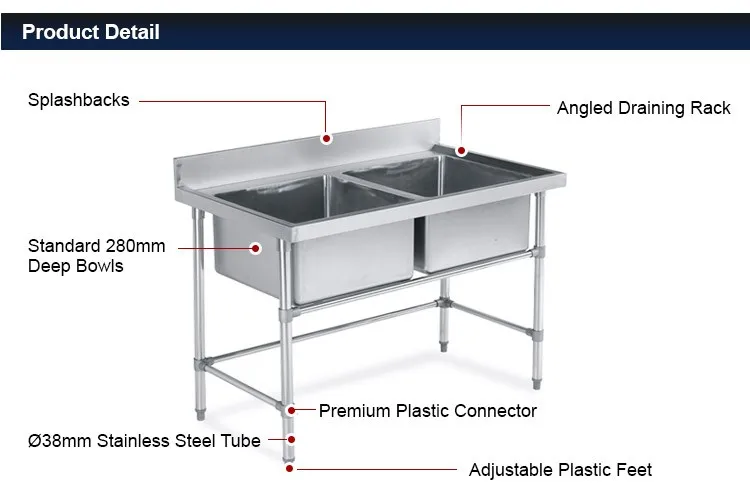 Rectangular Stainless Steel Wash Basin Restaurant Kitchen Evye - Buy ...