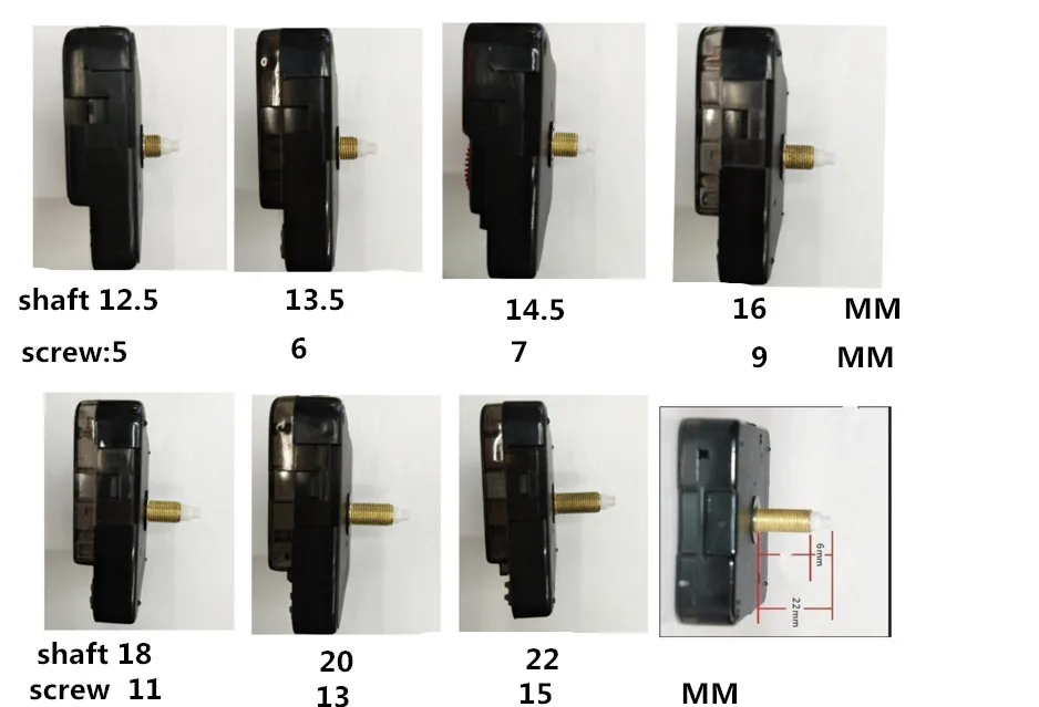 Backwards Clock Mechanism - Sweep Clock Movement 16mm Shaft