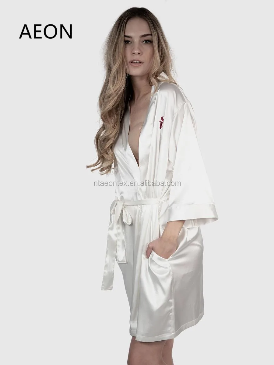 Factory Custom Logo Robe High Quality Silky Satin Robes - Buy Custom ...