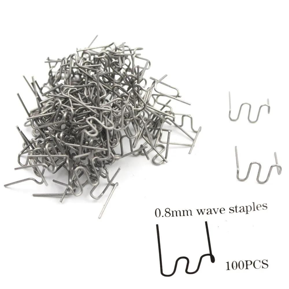 100pcs 0.8mm Wave Staples Plastic Welder Staple For Hot Stapler Plastic ...