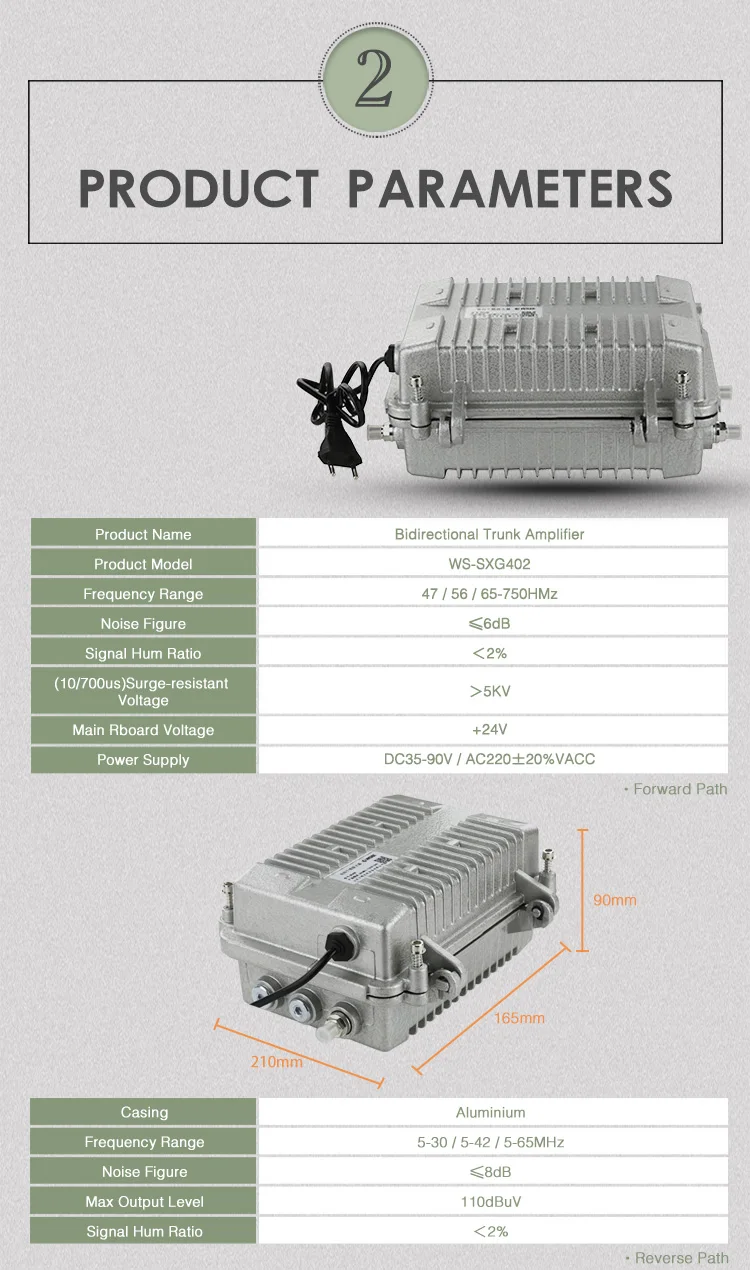 Cable Line Amplifier - CATV Signal Booster for Outdoor