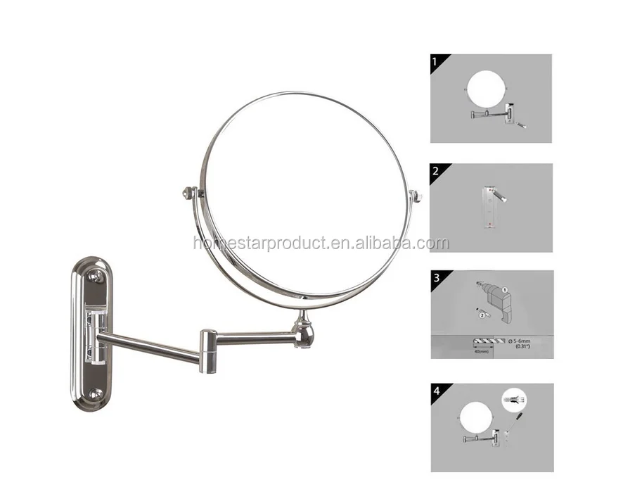 8 Inch Two Sided Swivel Makeup Mirror With Magnification Mirror 5x ...