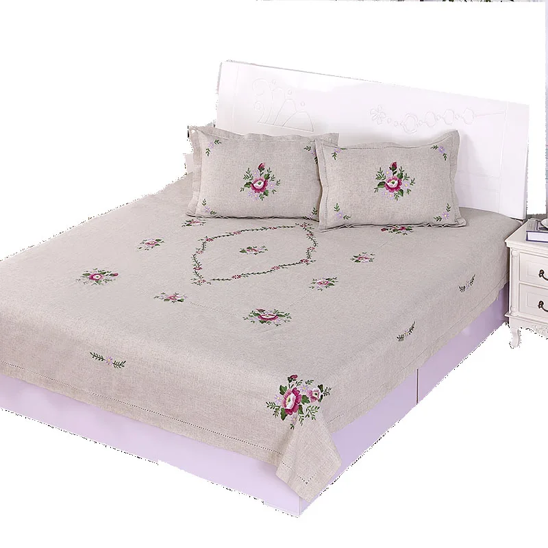 Lu Embroidery Rustic Hemp Bedding Three Piece Set Twinset Handmade ...