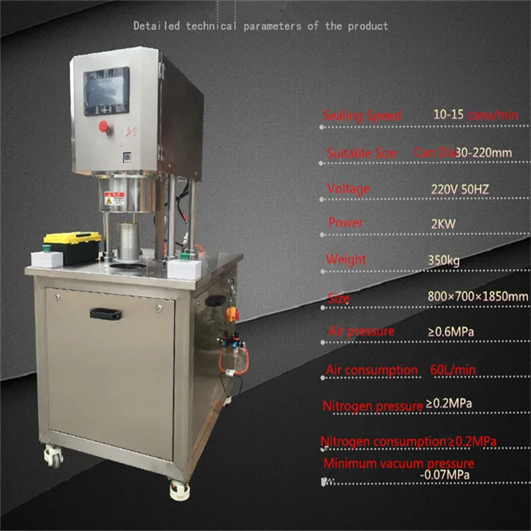 Electric N2 Packaging Nitrogen Can Sealing Machine Seamer Vacuum