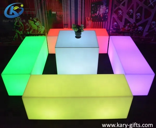 Light Up Plastic Cube Table Led Furniture Led Glowing Table - Buy Led ...