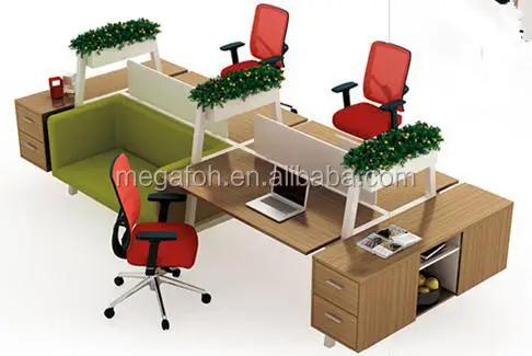 Latest Stylish Design 3 Person Workstation Desk With Sofa Office Desk ...