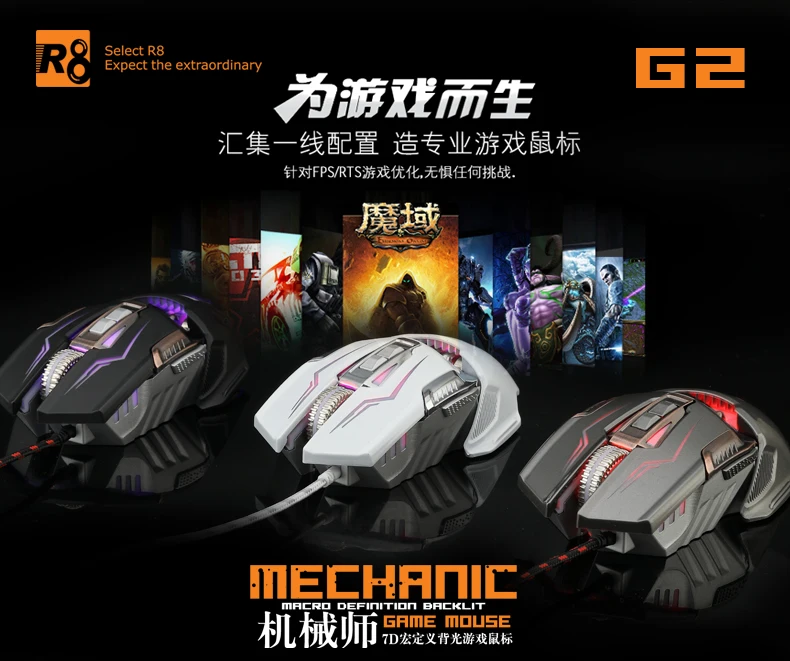 2021 R8 Latest Big Usb Type And Stock Products 7d Marco Mouse With ...