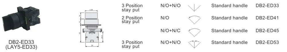 Xider Selector Push Button Switch 1no 1nc 10a Xb2-ed33 - Buy Push ...