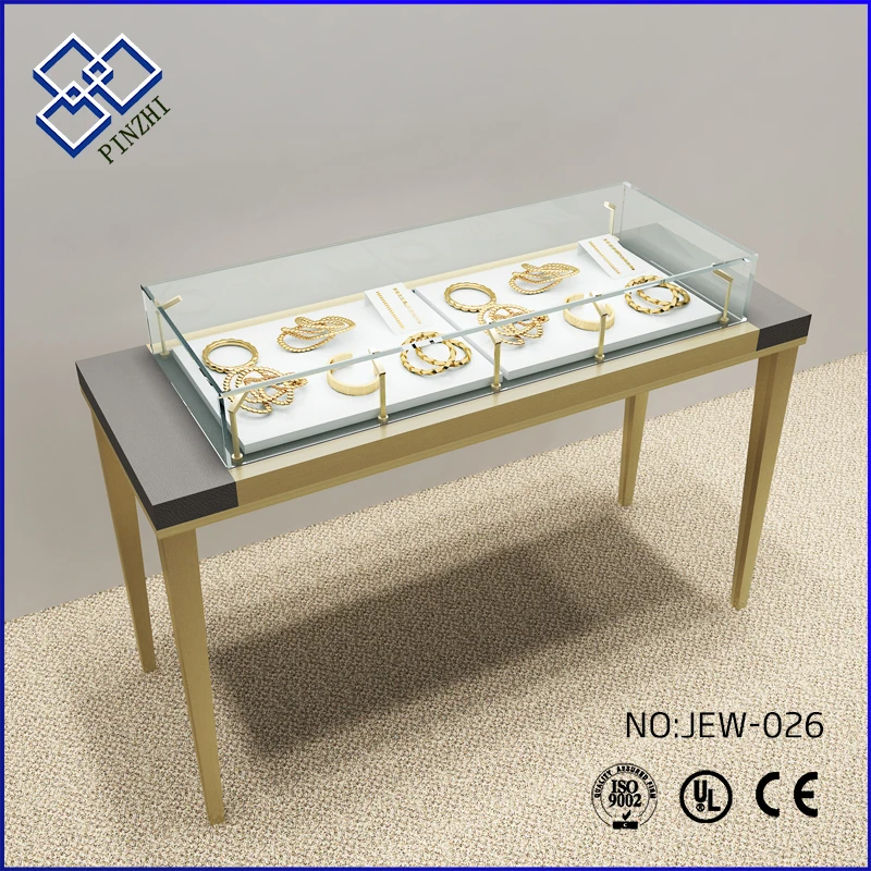 Jewelry Display Glass Cabinet Showcase Table With Led For Retail Shop ...