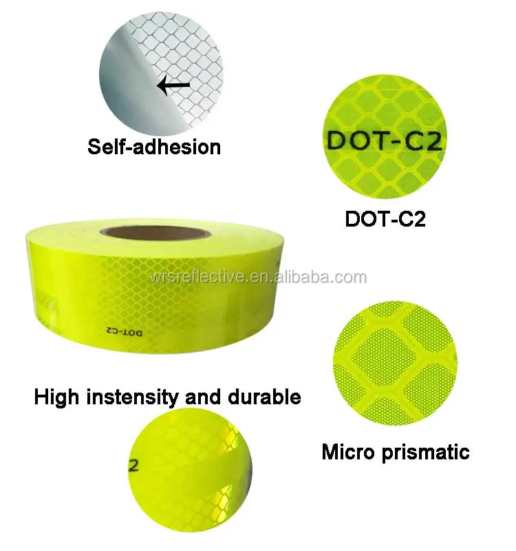 50 Yards Lime Green Self Adhesive High Intensity Infrared Reflective ...