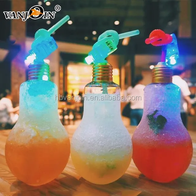 Light Bulb Boba - 700ml 800ml PET Bottles with LED Lights