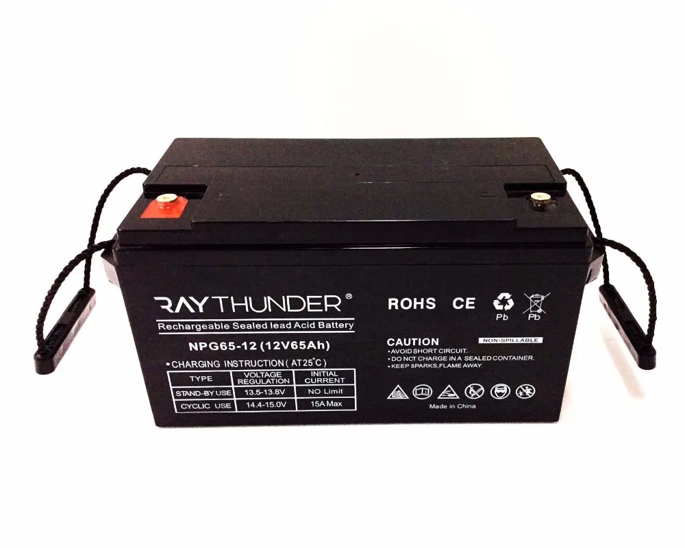 12v 65ah Sealed Lead Acid Gel Battery Solar For Power Tools / Golf Cars ...