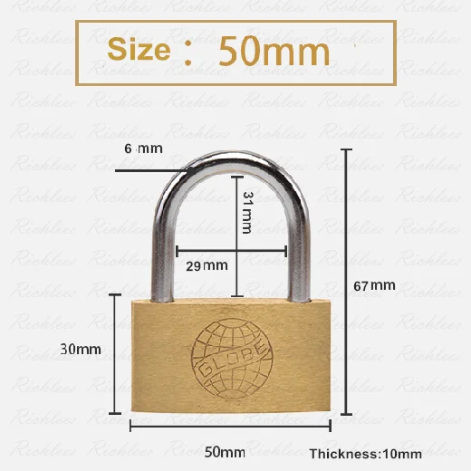 Brass Padlock 20mm/25mm/30mm/40mm/50mm/60mm Keyed Alike/keyed Different ...