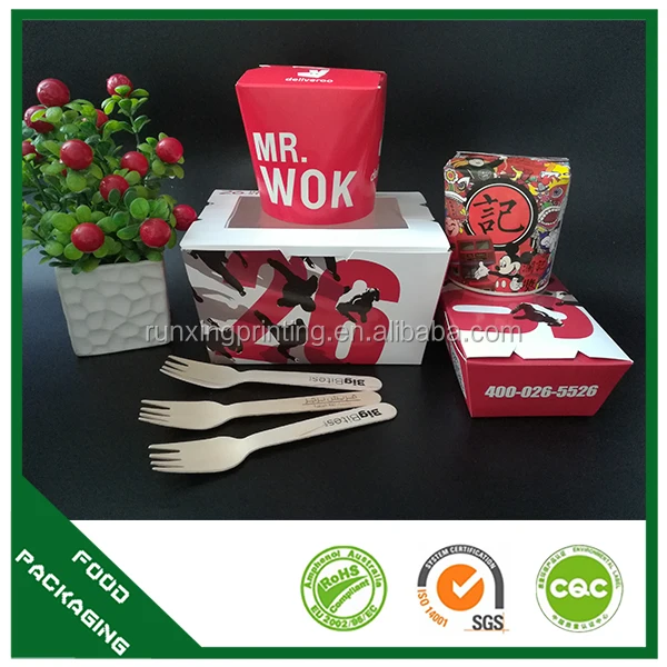 Take Away Custom Print Paper Spaghetti Box With Cover - Buy Logo ...