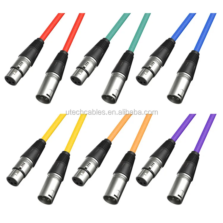 Coaxial 3-Pin XLR Cable Color Spring Coiled for Microphone Application ...