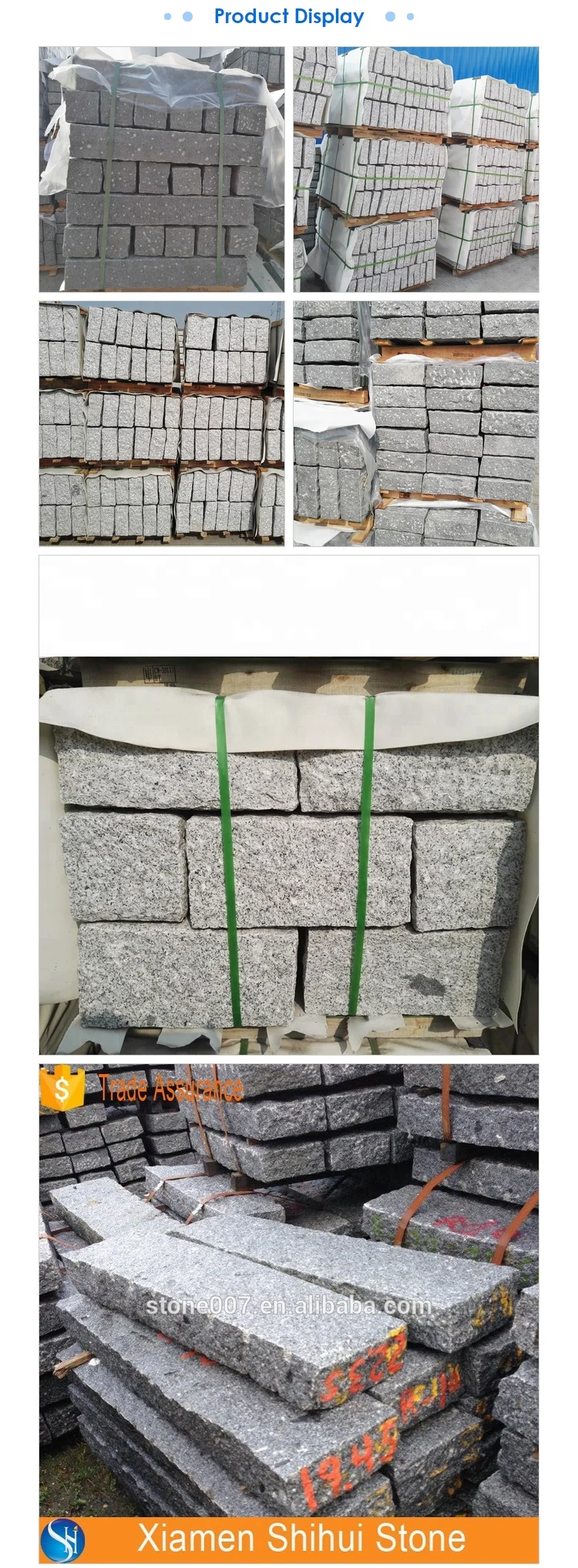 Chinese Rough Picked Road Side Black Curbstones G341 Grey Granite For ...