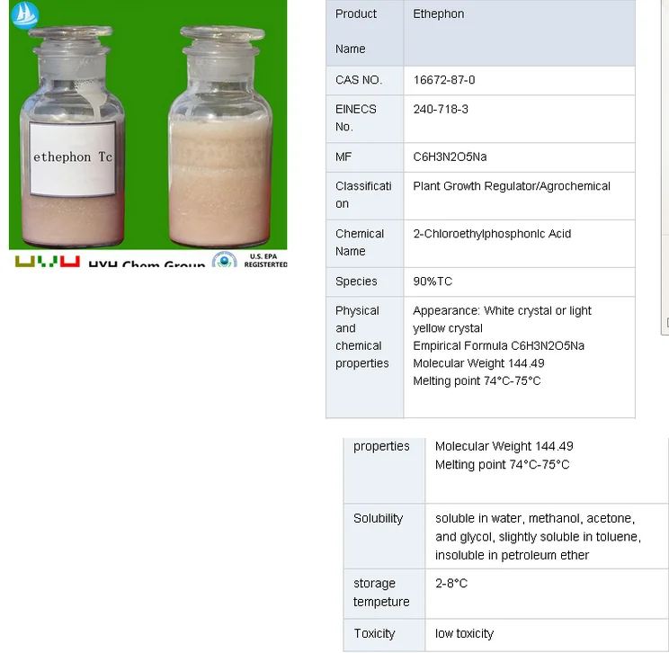 Plant Growth Ripener Ethephon 90%technical Grade With The Best Price ...
