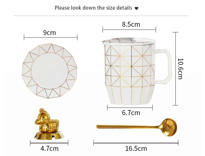 Gift Box Geometric Coffee Mug Ceramic Tea Mug With Infuser - Buy ...