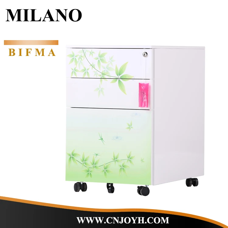 Lusterful Lock Green Movable File Cabinet - MILANO Office Furniture