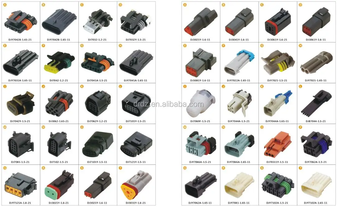 4Pin Automobile connector 7282-8497-90 and 7283-8497-90 Black housing ...