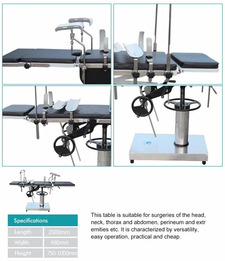 Stainless Adjustable Manual Hospital Furniture Ot Table - Buy Ot Table ...