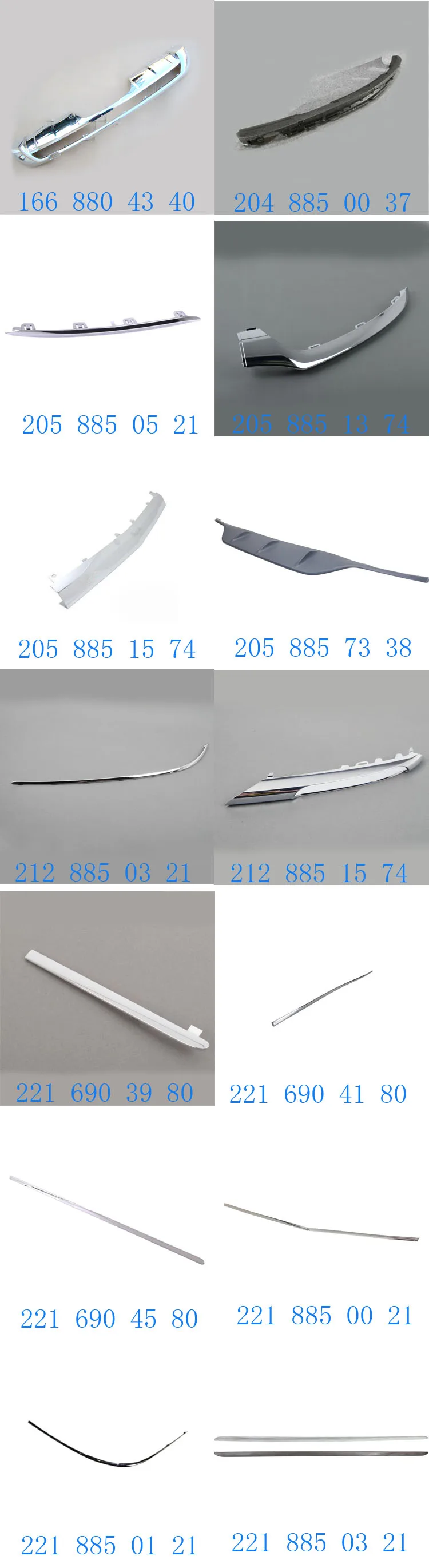 OEM 1668804340/1668804440 后保险杠下部饰件镀铬 W166| Alibaba.com