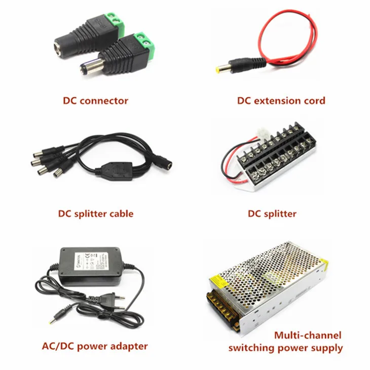 12v 2 Pin Terminal Adapter To2.1 *5.5 Mm Dc Power Plug For Cctv Camera ...