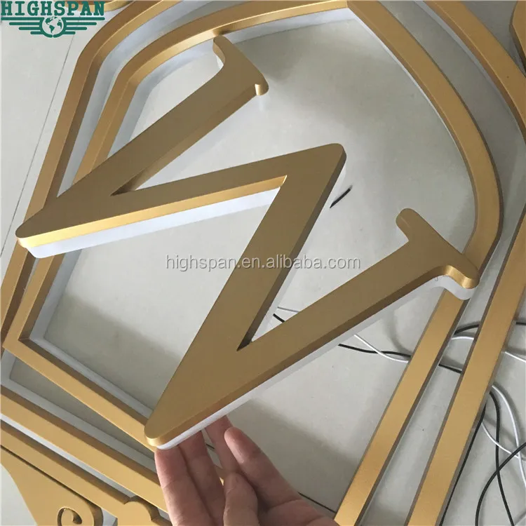 Led Halo Light Acrylic Sign Board Outdoor 3d Branding Logo Sign Letters ...