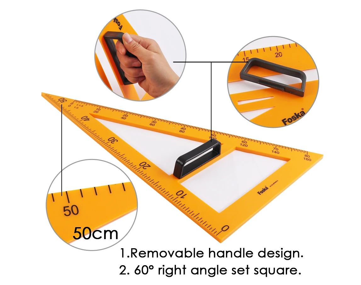 Foska 50cm Plastic Teaching Ruler With Removable Handle - Buy Teaching ...