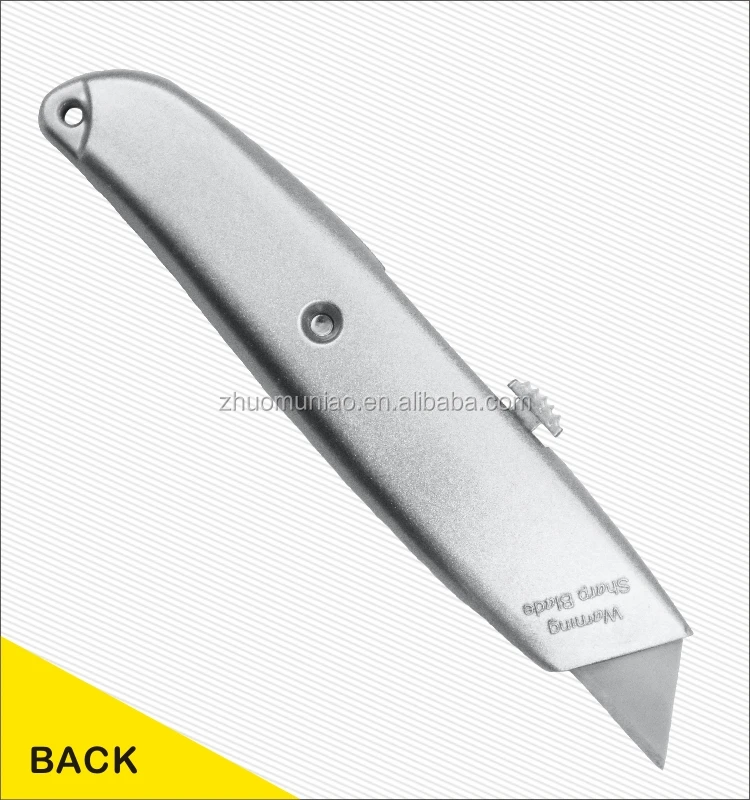 Grey Straight Retractable Box Cutter With High Carbon Steel Blade - Buy ...