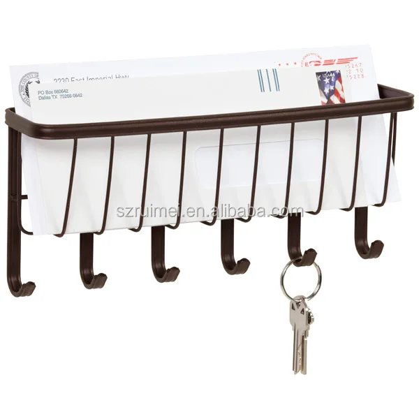 Wall Mounted Wire 3-tier Letter Holder & Key Rack - Buy Letter Holder ...