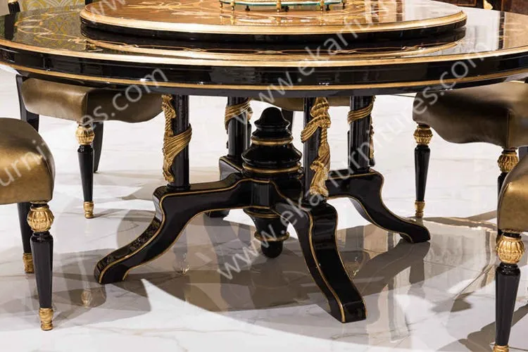 Antique Wooden Round Rotating Dining Table - Buy Round Rotating Dining ...