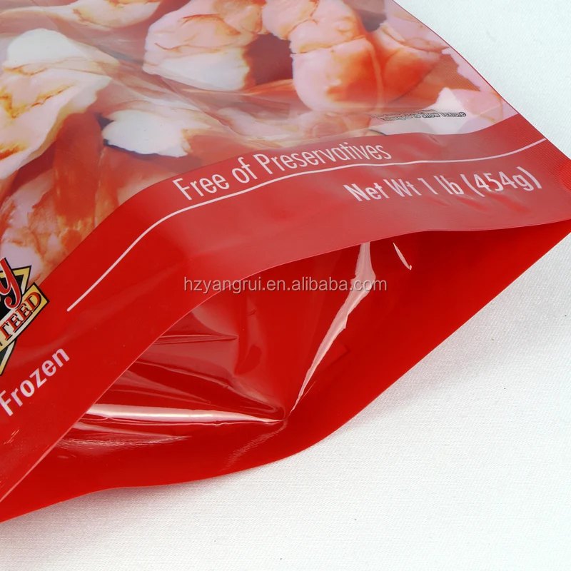 Custom Printed Plastic Stand Up Frozen Shrimp Food Packaging Bag - Buy ...