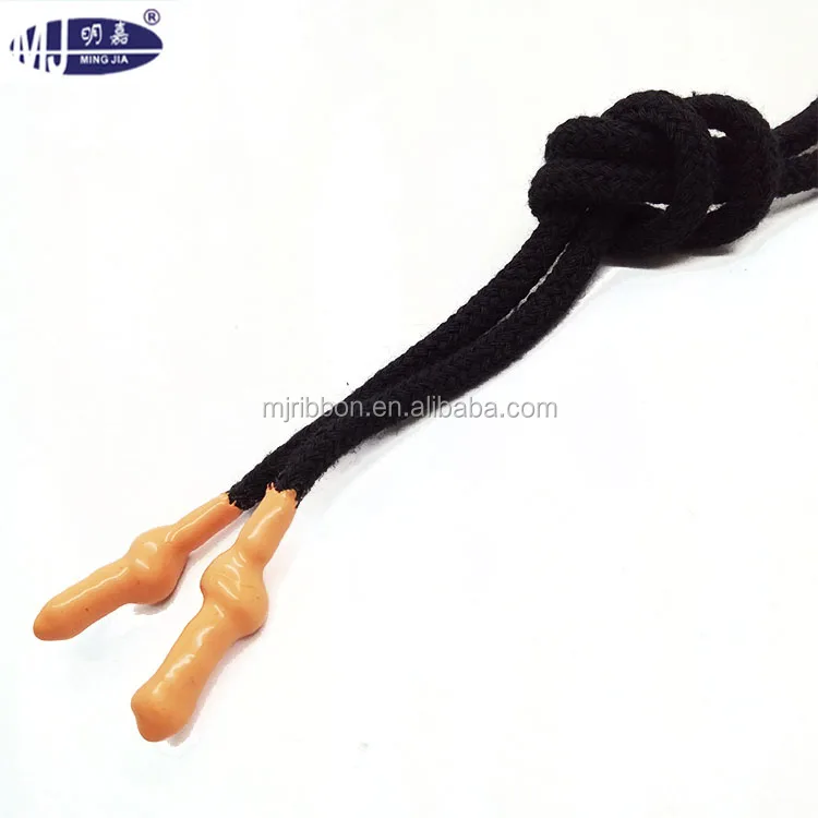 Wholesale Fancy Black 4mm Cotton Draw Cord With Silicone Tip - Buy 4mm ...