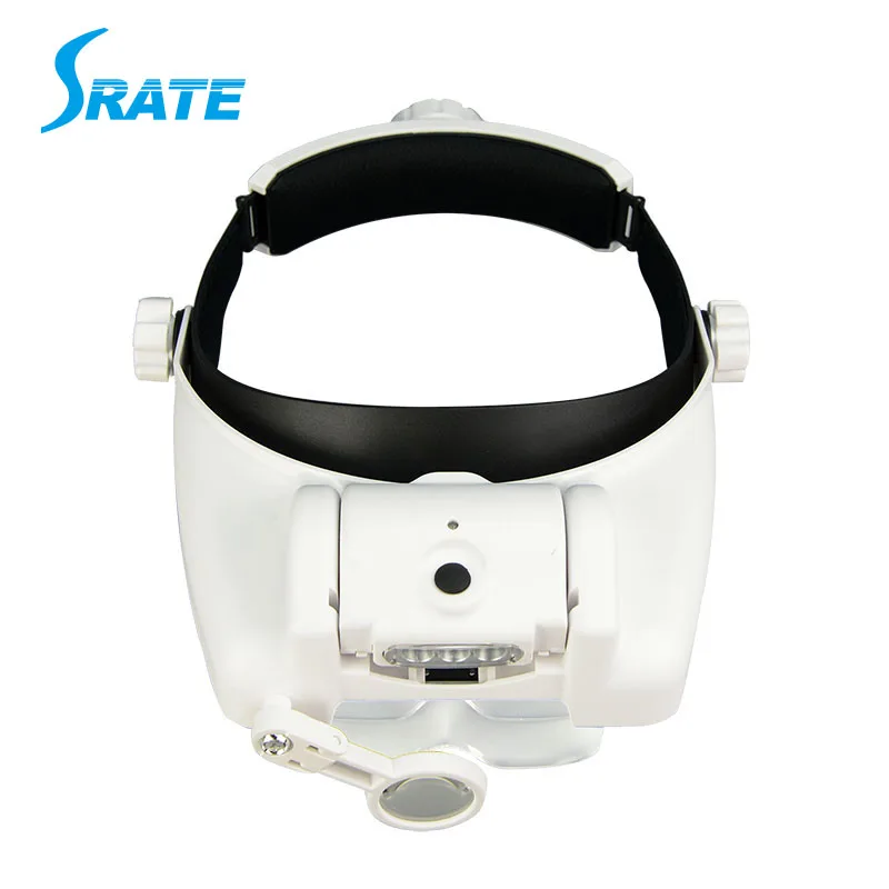 Led Headband Magnifier With 5 Lenses Illuminated Helmet Head Loupe ...