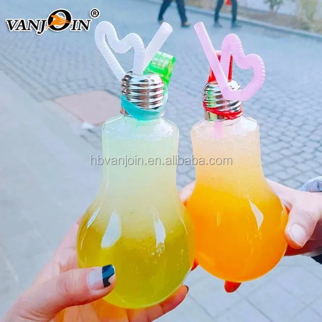 Light Bulb Boba - 700ml 800ml PET Bottles with LED Lights