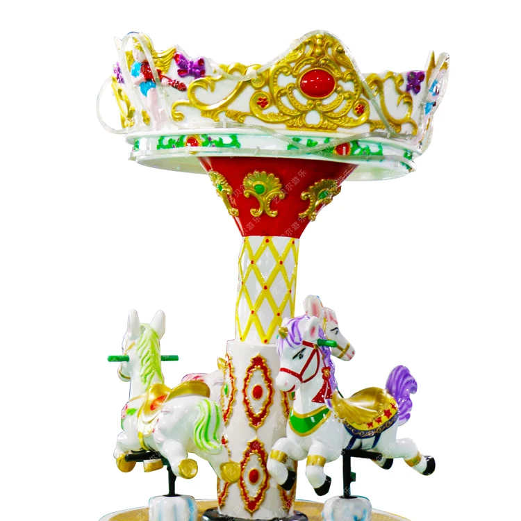 Kids Mini Merry Go Round With 3 Players Playground Coin Operated Kiddie ...