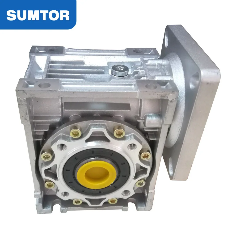 NMRV 50 Worm Gearbox Reducer Ratio 1:7.5~100 Single Double Output Gear ...