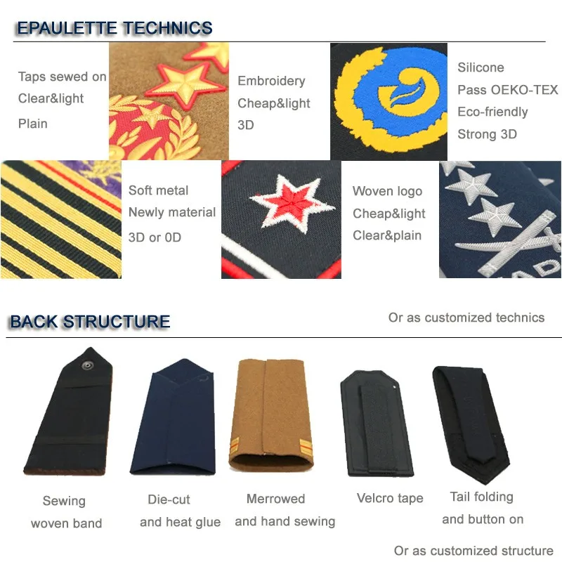 Oem Custom Uniform Epaulette Shoulder Board Rank - Buy Epaulette ...